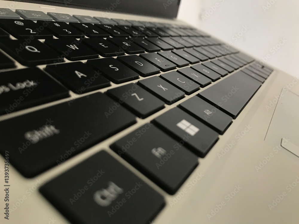 Barabai, Indonesia - 08 Apr 2025: Keyboard close up. Black keys with ...