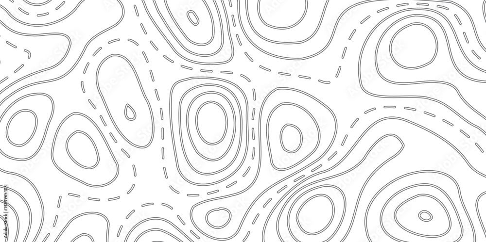 Modern Abstract Illustration Showcasing Continuous Topographic Contour ...