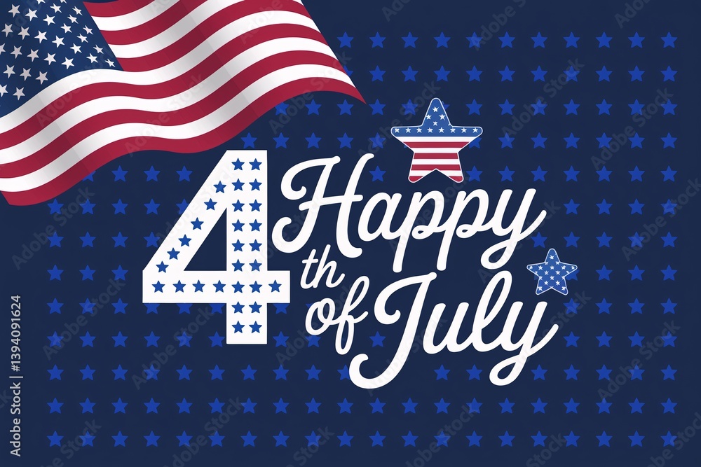 Stock-Illustration „Celebrate Independence Day with Patriotic Fourth of July Decorations and ...