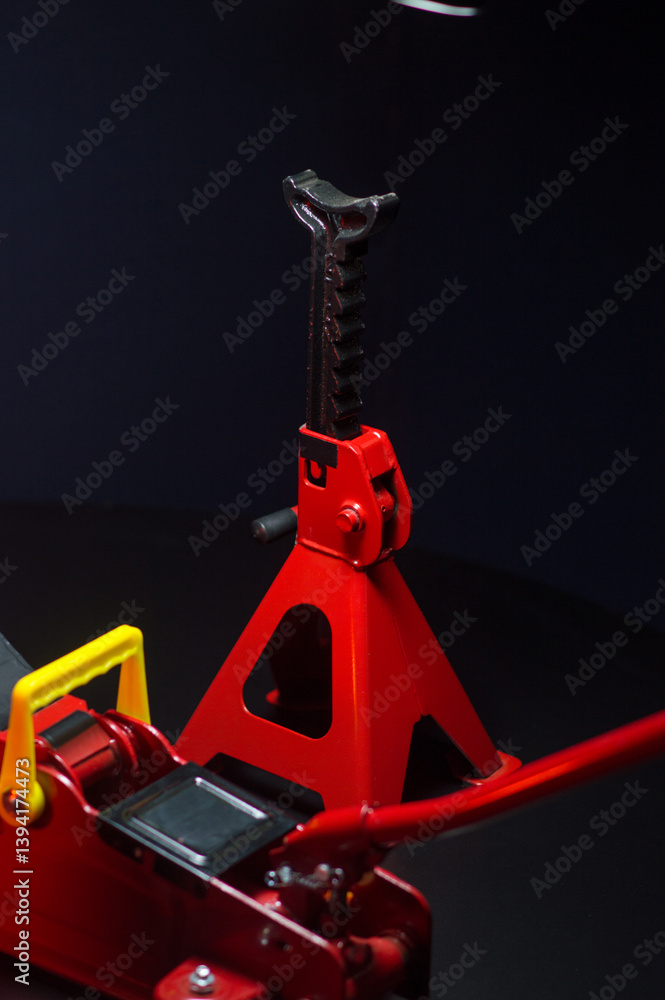 tuned new parts jack with stands red for lifting and repairing sports ...
