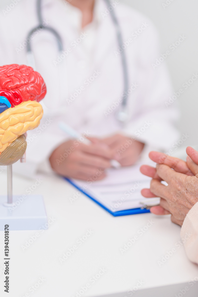 Elderly Patient consulting Doctor to Brain disease, Senior Health ...