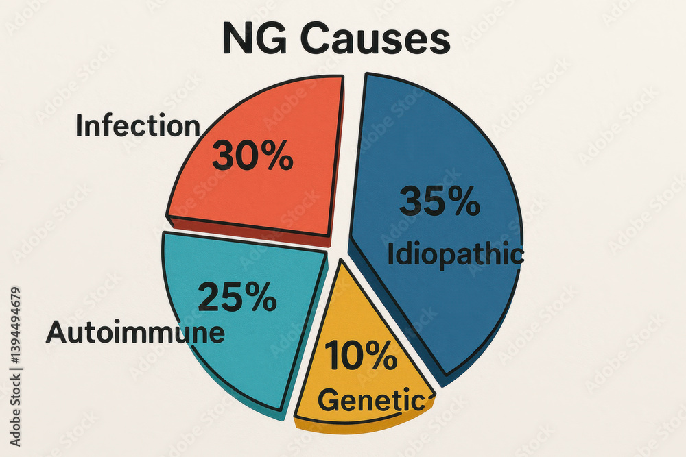 pie chart illustrates causes of condition, with segments labeled as ...