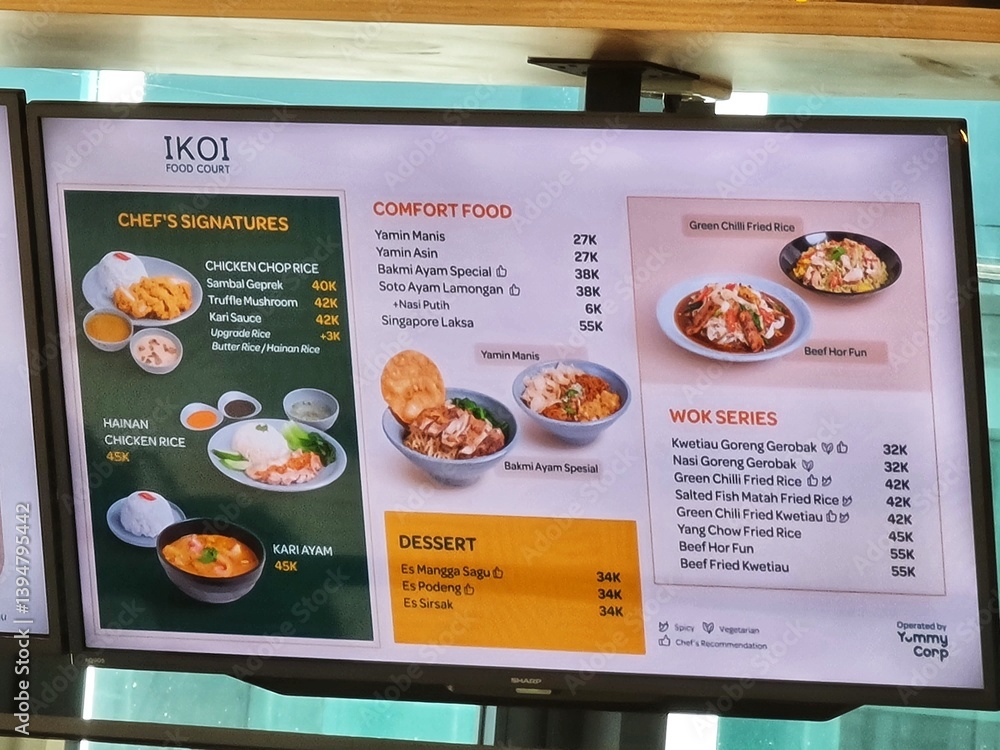 Jakarta, Indonesia on 7 Dec 2024. Ikoi Food Court Menu Displaying ...