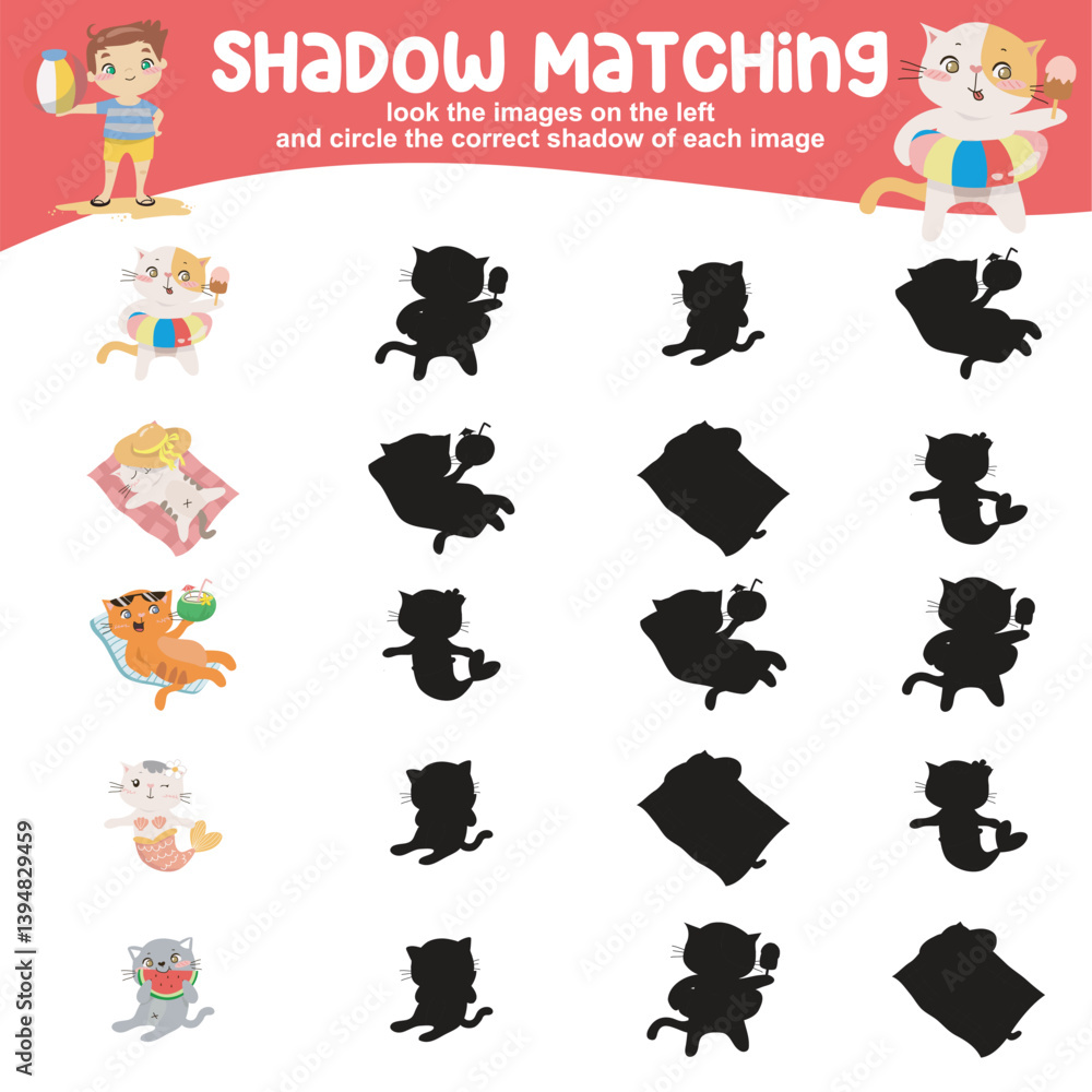 Stock-Vektorgrafik „Look the image on the left and circle the correct ...