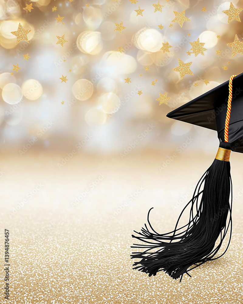 Elegant Concept: A stylish 2D graduation postcard with a luxurious ...