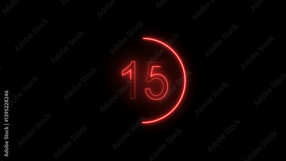 3d workout countdown timer illustration from 15, featuring a glowing ...