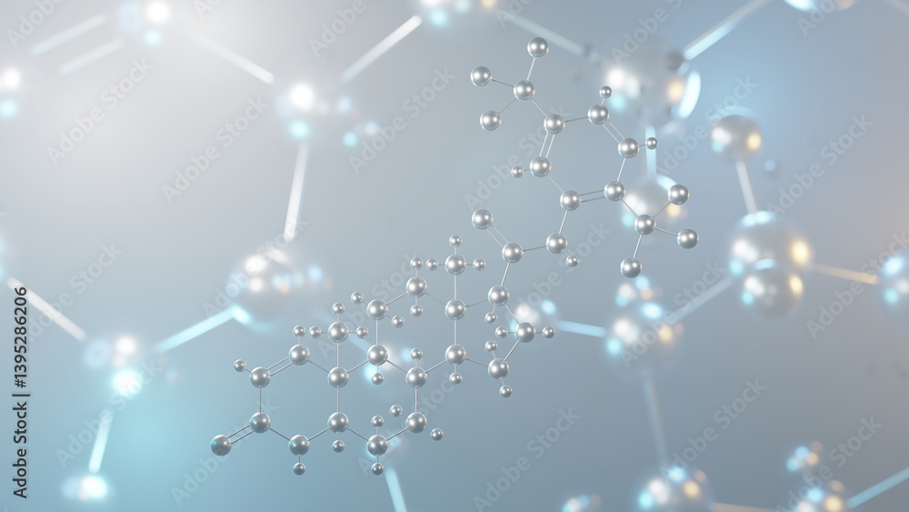 dutasteride molecular structure, 3d model molecule, 5-alpha-reductase ...
