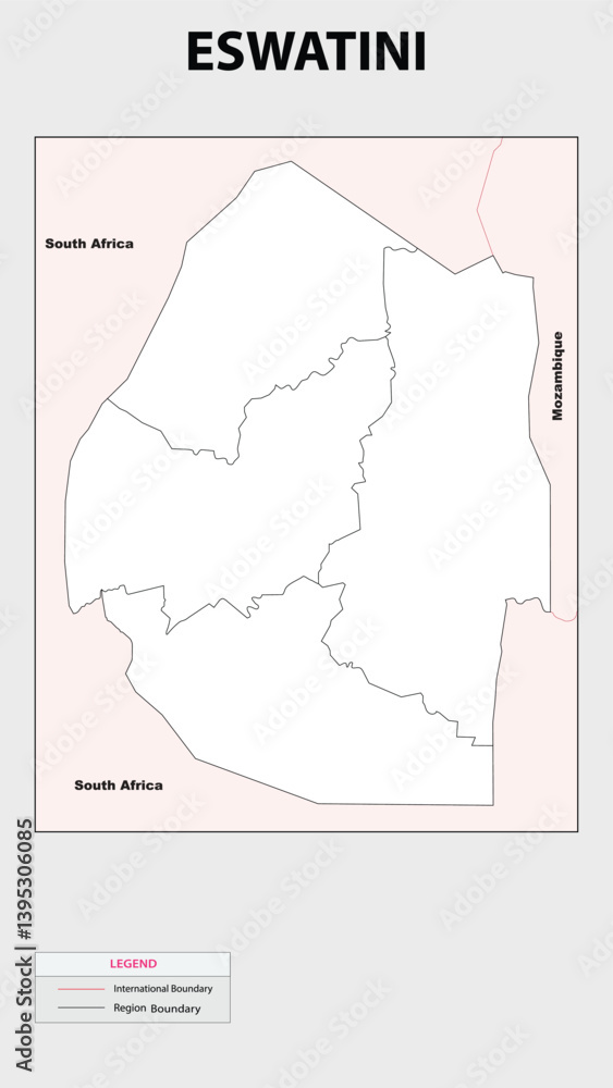 Vector de Stock Eswatini map. Political map of Eswatini with Country ...