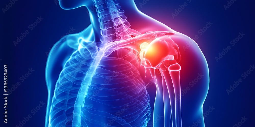 Shoulder Anatomy Xray View, Rib Cage Structure, Torso Highlight, Back ...