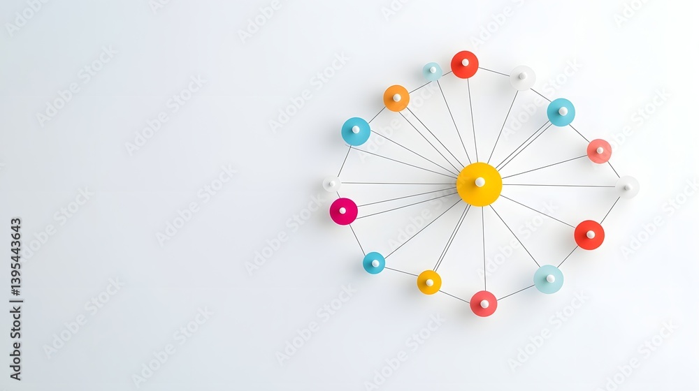 A vibrant and modern mind map diagram featuring a circular arrangement ...