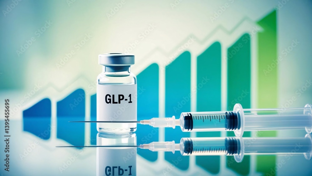 Medical Breakthrough GLP-1 Vial and Syringe Reflecting Growth ...