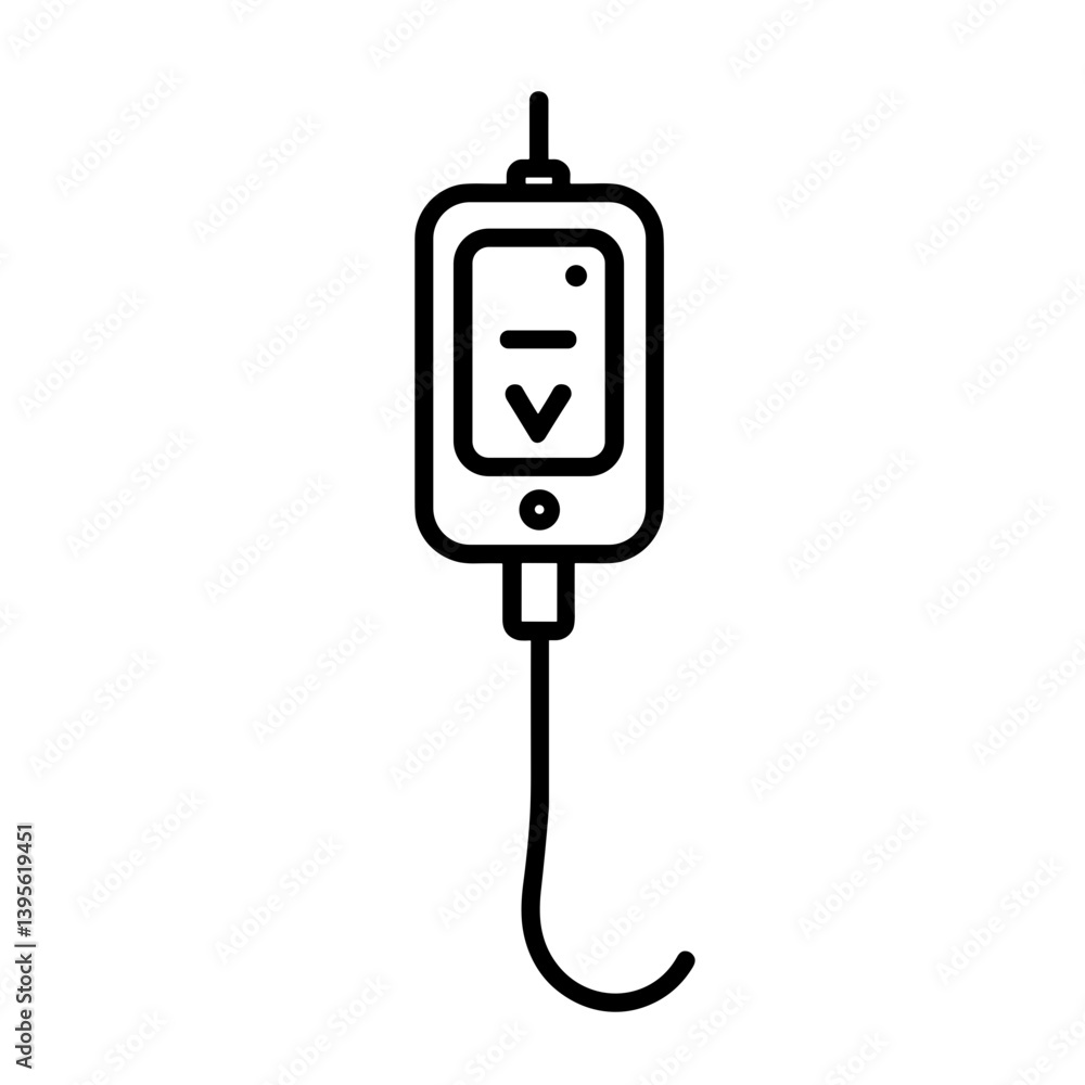Intravenous drip icon in linear style used for hospital UI design and ...