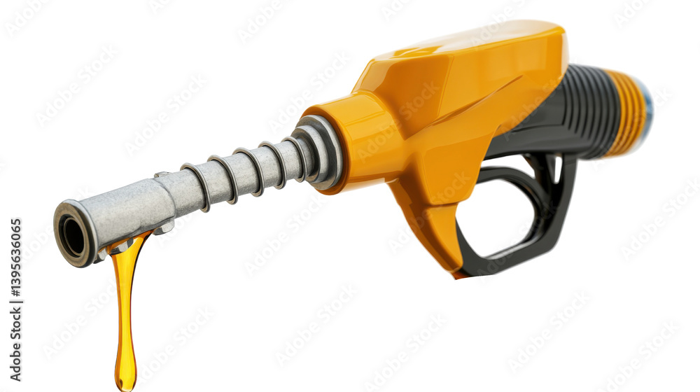 Fuel Nozzle Dripping with Petrol on Transparent Background – Gasoline ...