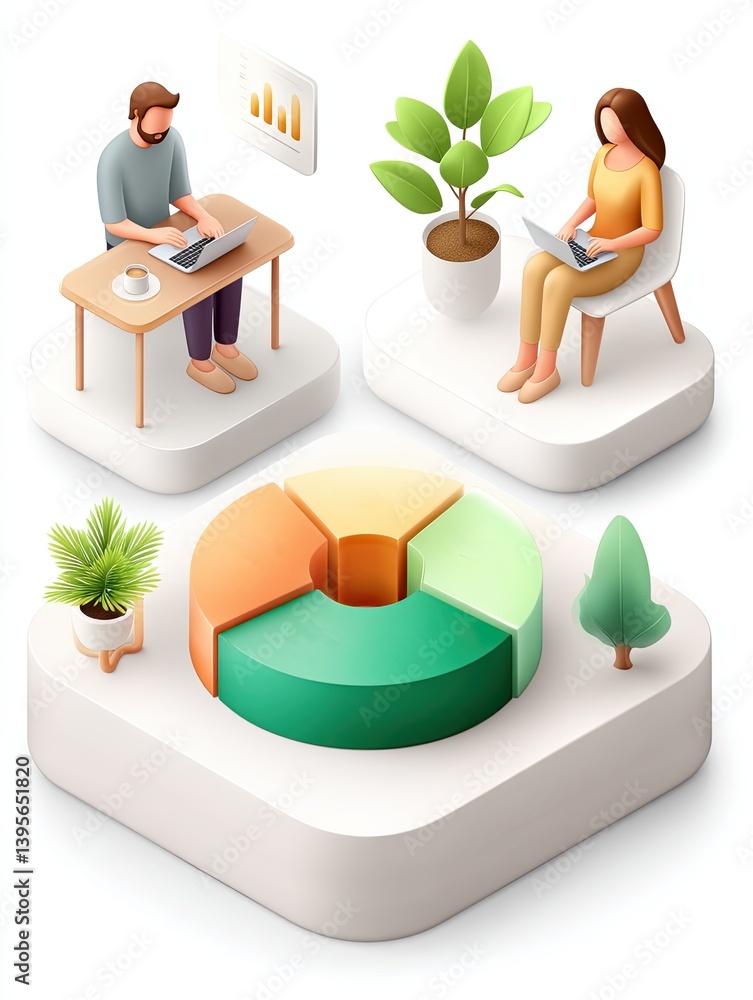 Inclusive leadership and DEI culture visuals, Two professionals ...