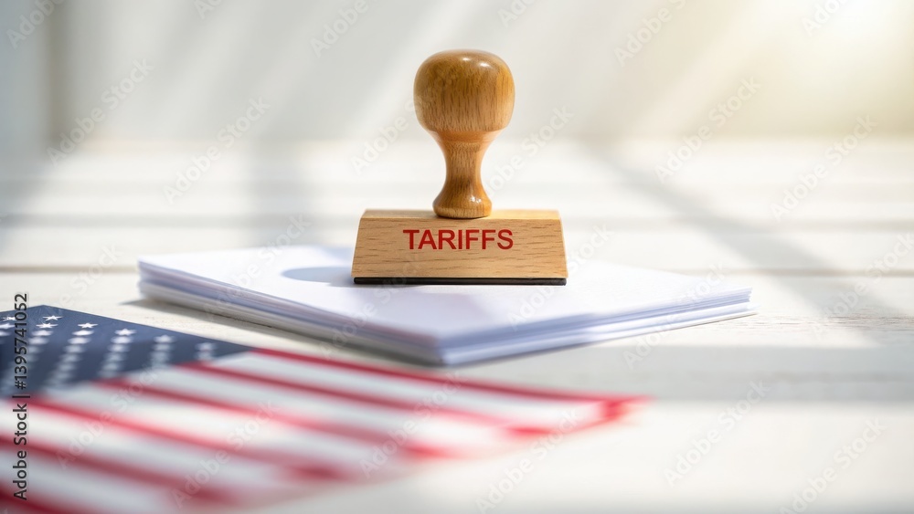 Reciprocal Tariffs. Import Tariffs USA 2025 Wooden stamp labeled ...
