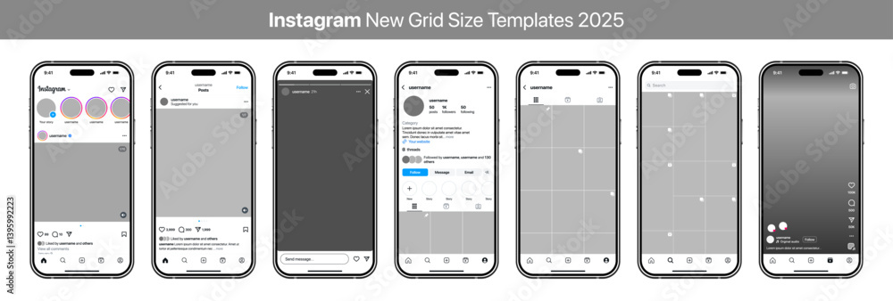 Instagram new grid size template update 2025 – Instagram social network ...