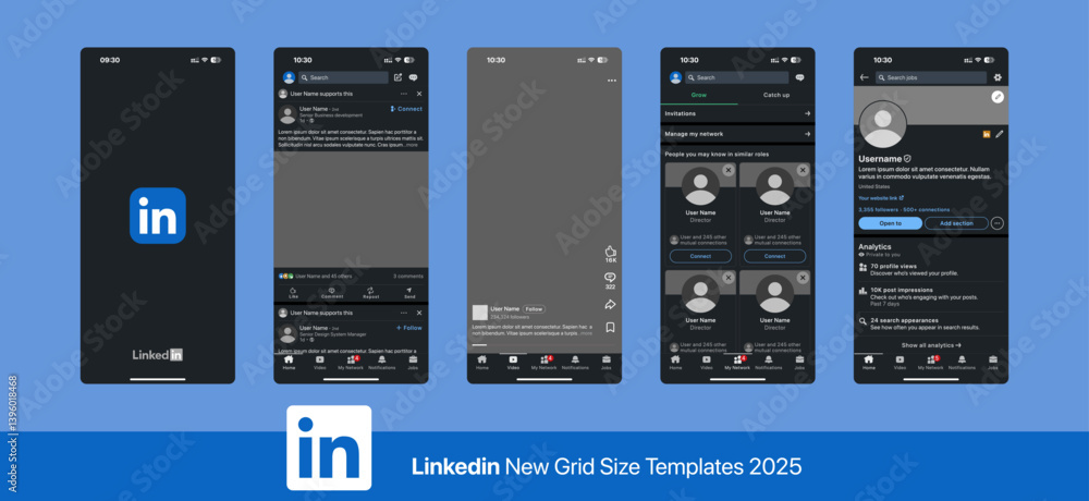 LinkedIn Professional Profile UI Mockup Design – Modern Social ...