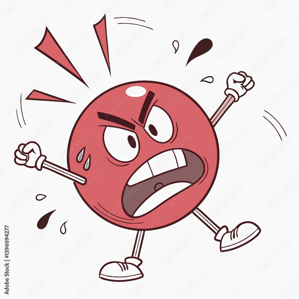 Angry emoji with multiple arms throwing tantrum Stock Vector | Adobe Stock