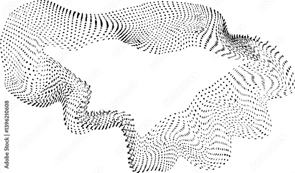 Liquid-inspired contour using dotted line paths to build a rounded ...