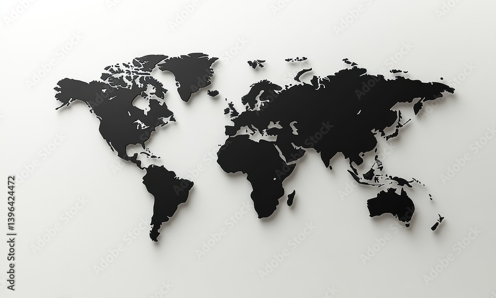 World Map in View: A bold, graphic representation of the world map ...