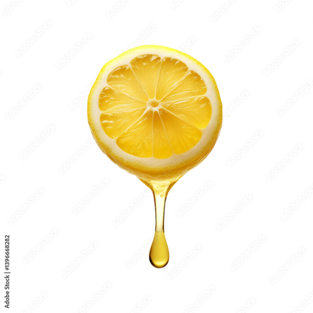 Drop of lemon juice from sliced lemon on transparent background Stock ...