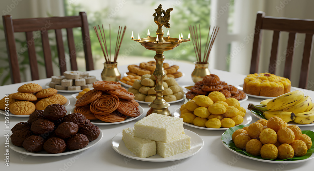 Sinhala and Tamil New Year Food Table ( Avurudu Kema mesaya) with ...