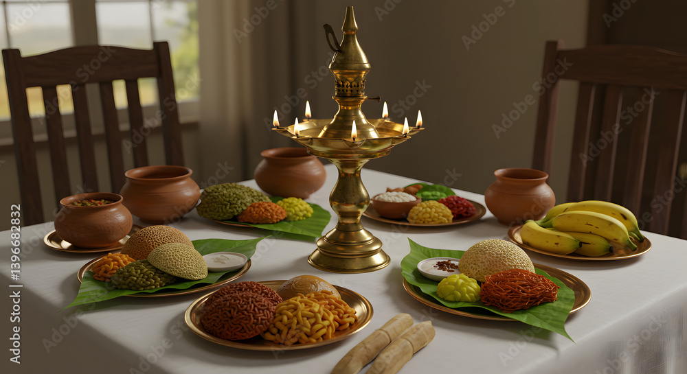 Sinhala and Tamil New Year Food Table ( Avurudu Kema mesaya) with ...