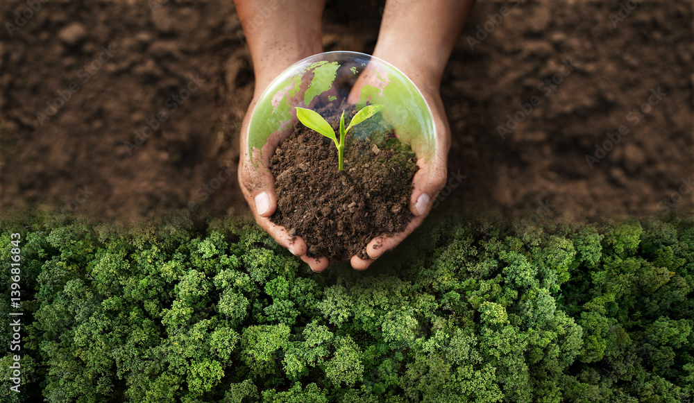 Стоковое фото «World Environment Day, Hands planting trees, For the ...