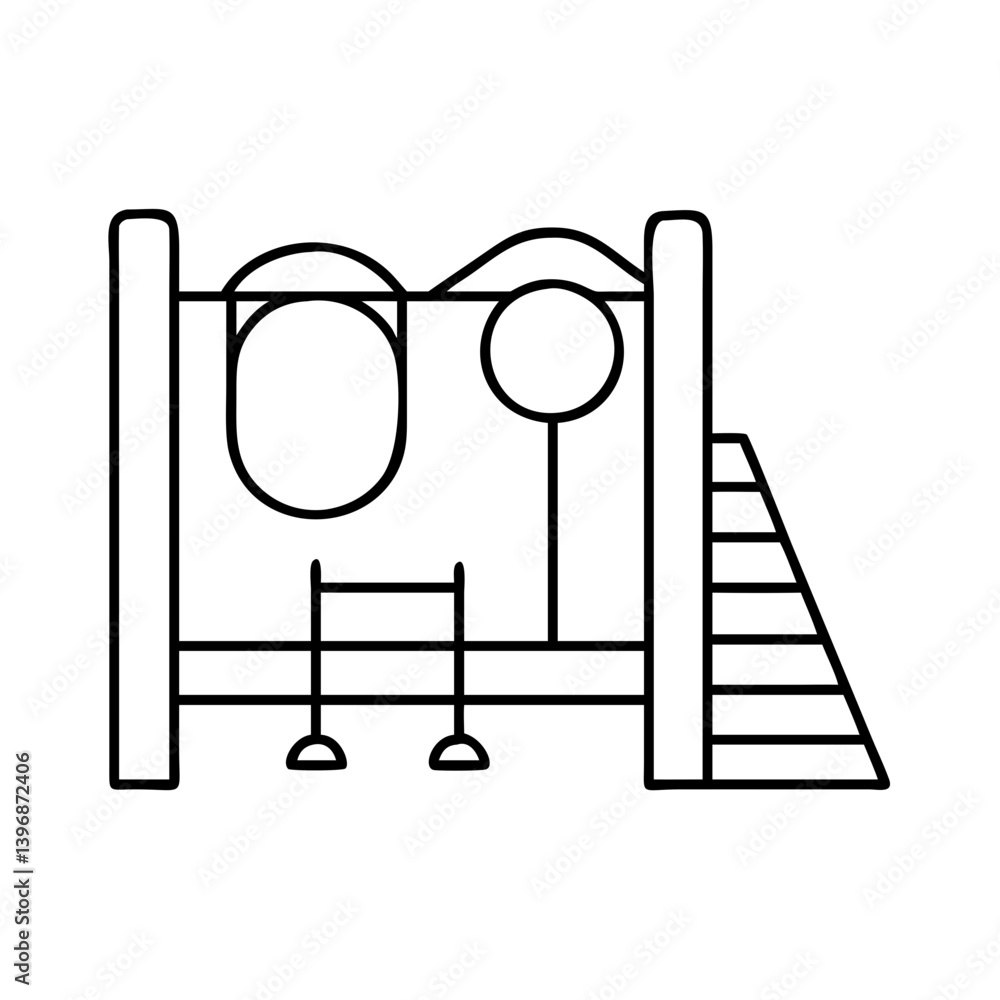 playground icon, playground line art - simple line art of playground ...