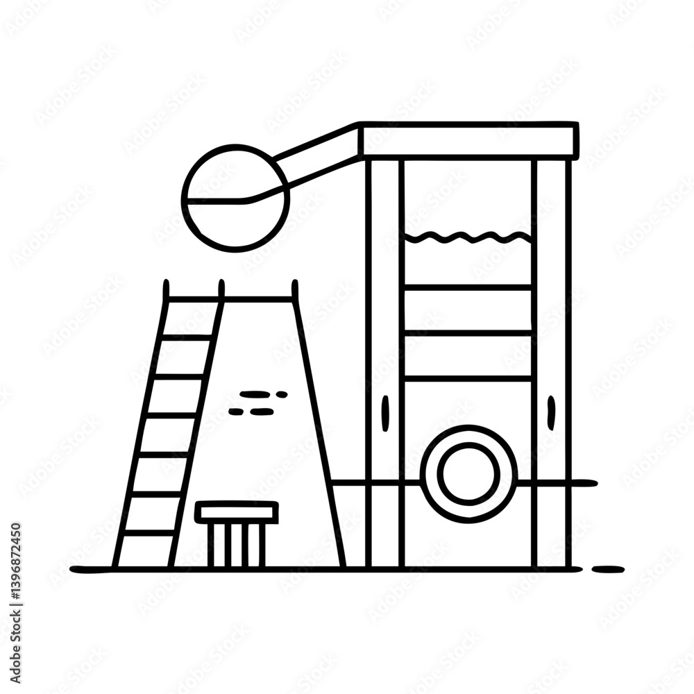 playground icon, playground line art - simple line art of playground ...