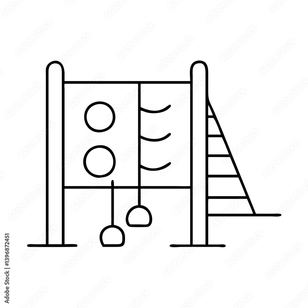 playground icon, playground line art - simple line art of playground ...