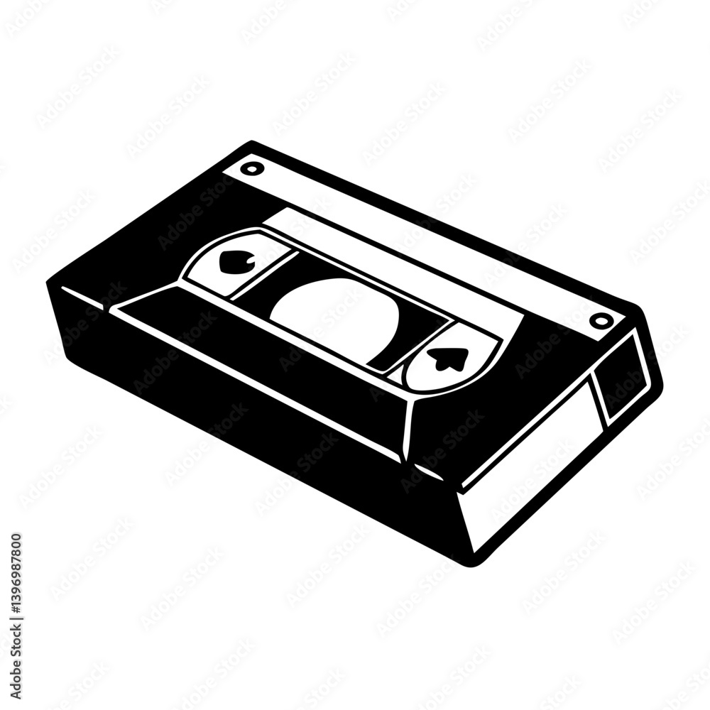 vhs tape icon, vhs tape silhouette vector illustration-simple silhouette illustration of vhs ...