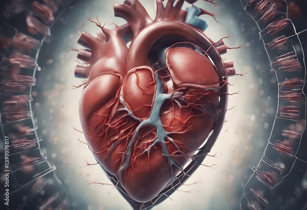 heart cross illustration human section object tissue view circulation ...