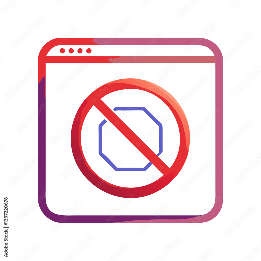 adblock icon, adblock vector illustration-simple illustration of adblock, perfect for adblock ...