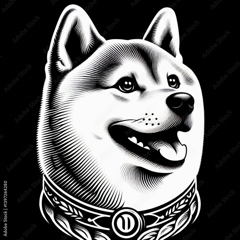 image, animal, painting, illustration, vector of dog's head which is ...