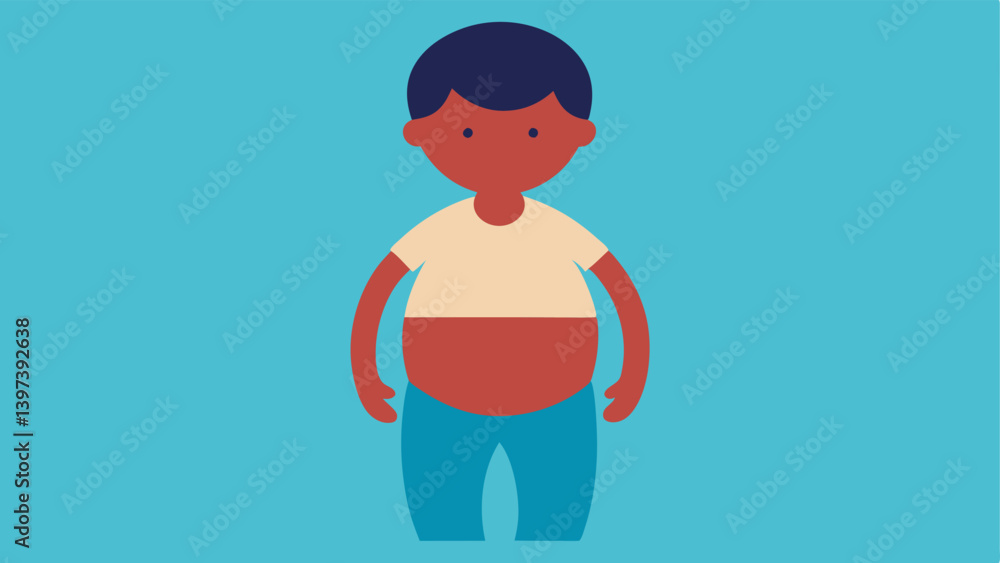 Malnourished Child An of a child with a distended belly and thin limbs ...
