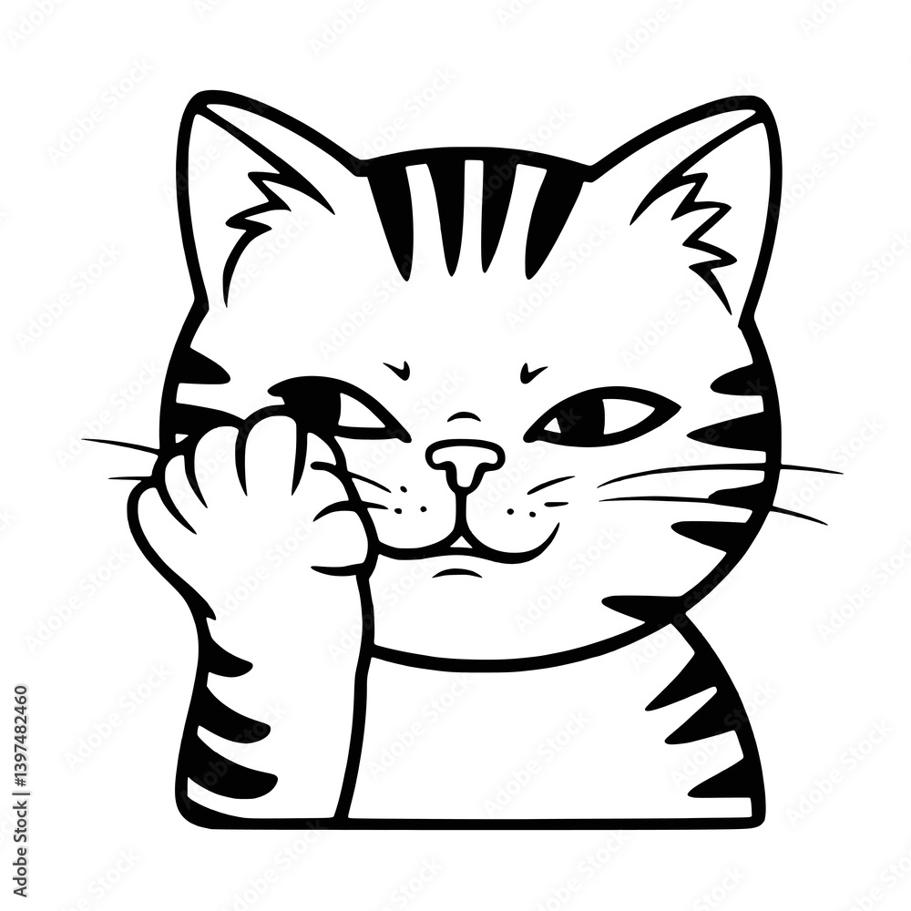 cat coloring page, png format, no background, transparent background ...
