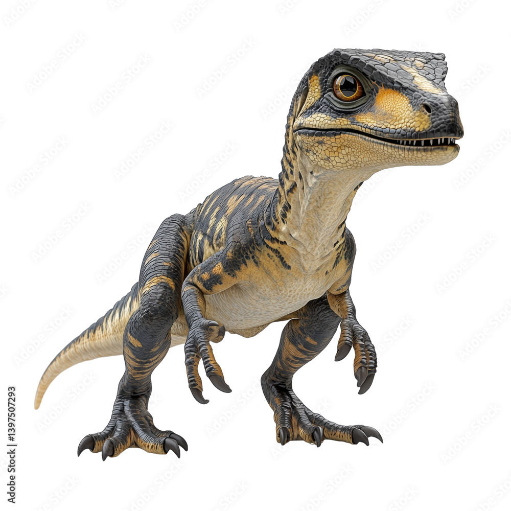 Dinosaur action figure on a transparent background realistic model in ...
