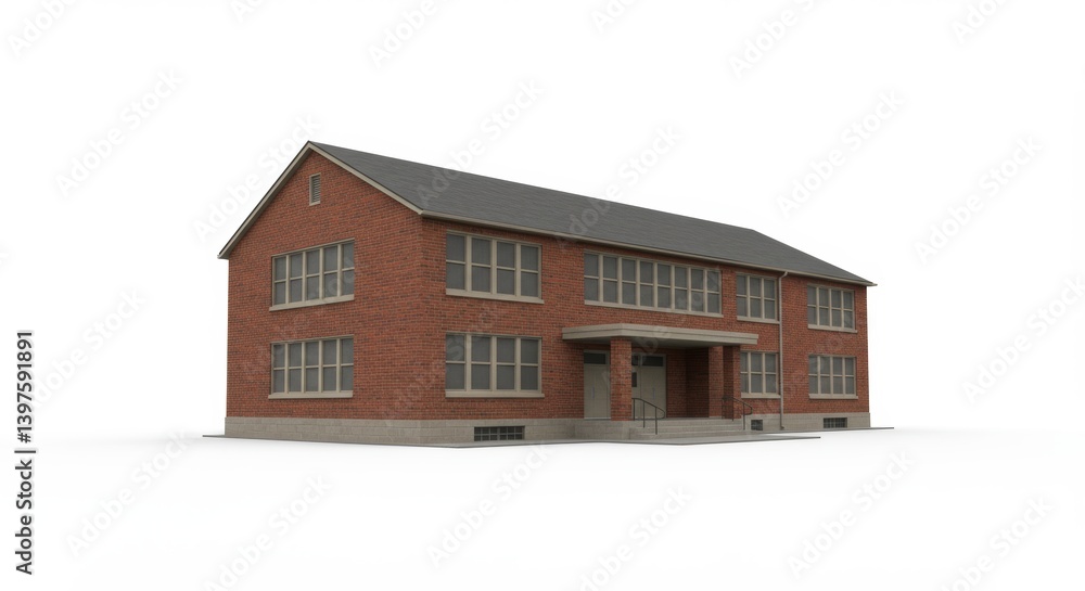 Ilustración de Stock Architectural rendering of a classic two-story ...
