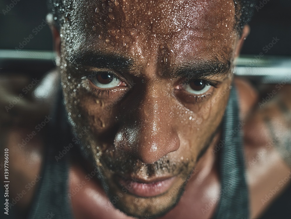 top-down view of an athlete lifting a barbell in a gym, focusing on the ...
