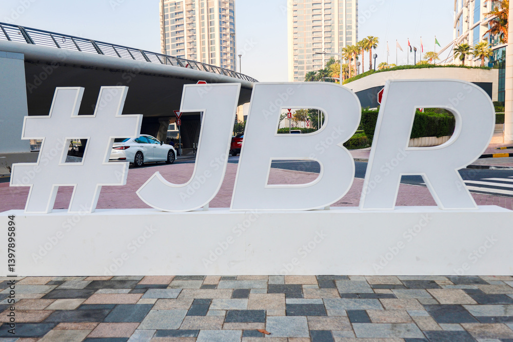 Dubai, United Arab Emirates - September 25, 2024 JBR Beach Logo is an ...