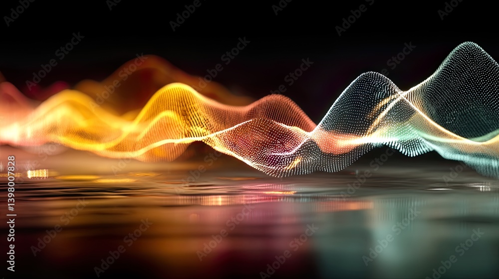 Holographic Sonic Auroras with Neon Soundwave Patterns and Digital ...