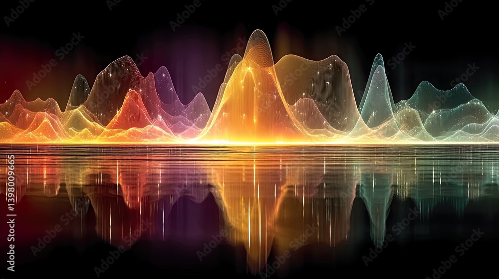 Holographic Sonic Auroras with Neon Soundwave Patterns and Digital ...