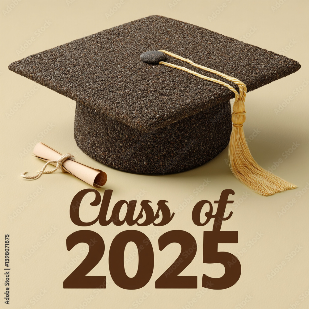 Graduating class of 2025 for greeting, invitation card. Text for ...