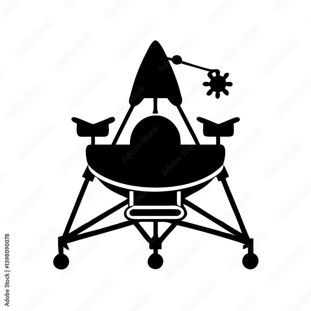 lunar lander icon, lunar lander silhouette vector illustration-simple ...
