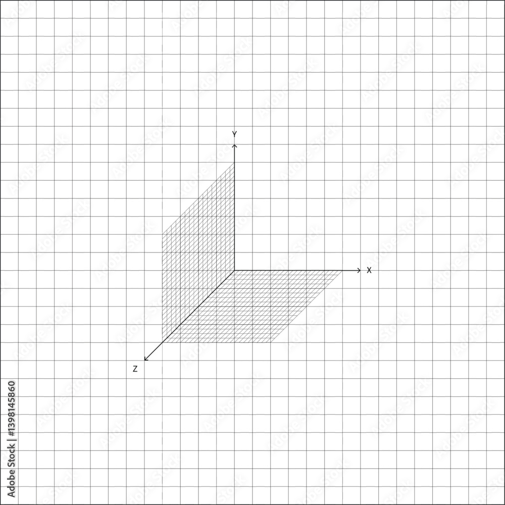 Mathematical School Science Geometrical Axes Concept. 3D Cartesian ...