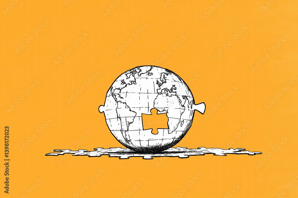 Globe melting into toxic puddle with hazard sign. AI-generated visual ...