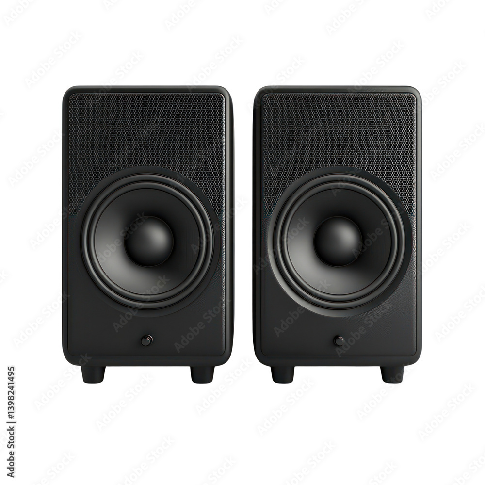 Dynamic computer accessory showcase cutout background black speakers ...