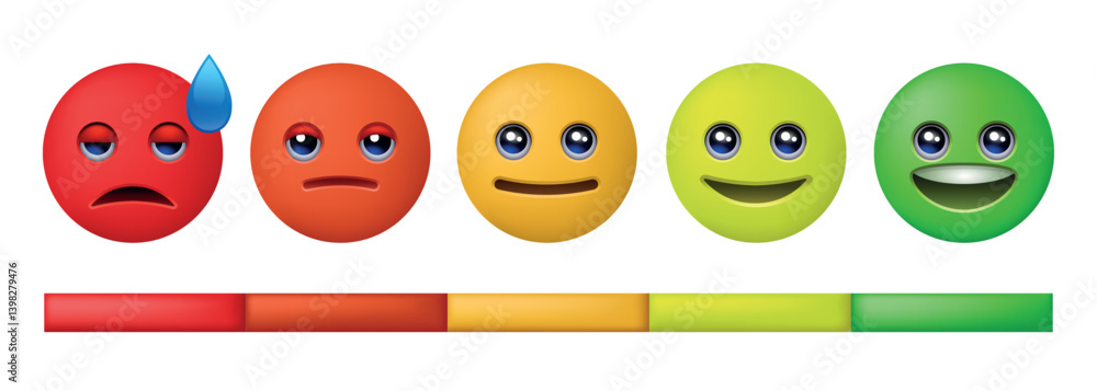 Rating scale or pain scale. Likert scale. Vector clipart isolated on ...