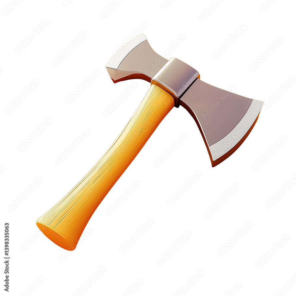 3D Rendered Double-Bladed Axe Isolated on White Background PNG file ...